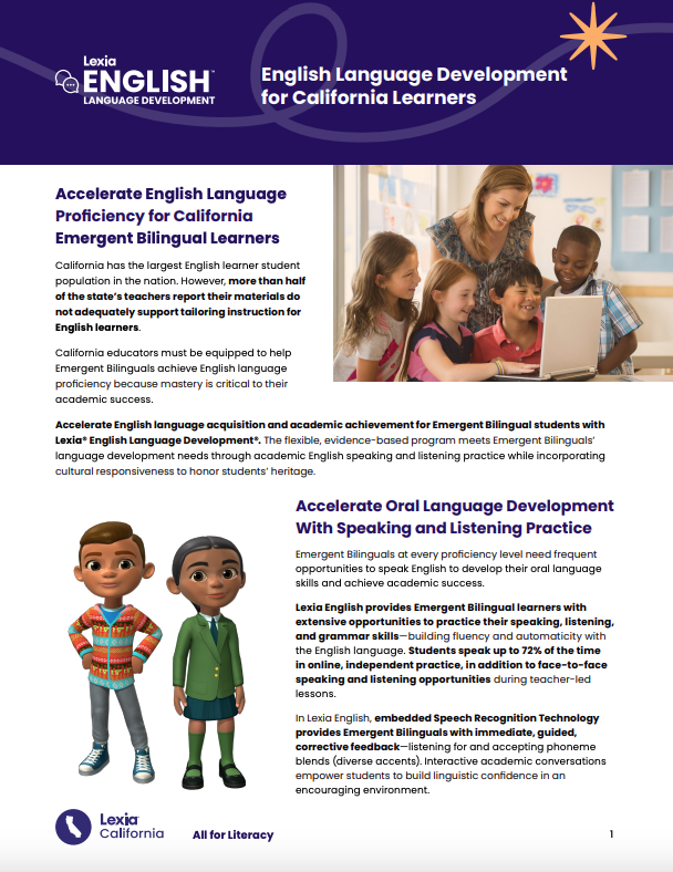 Accelerate English Language Development for California Emergent ...