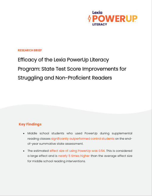 Efficacy of the Lexia® PowerUp Literacy® Program: State Test Score ...